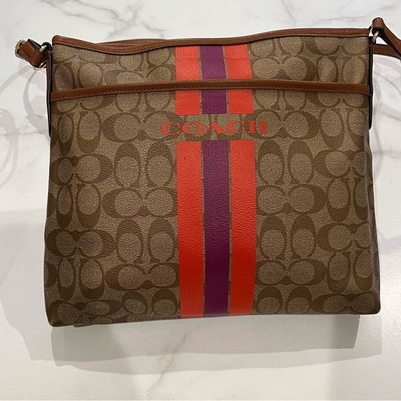 Coach | Bags | Coach Varsity Stripe Leather Bag | Poshmark